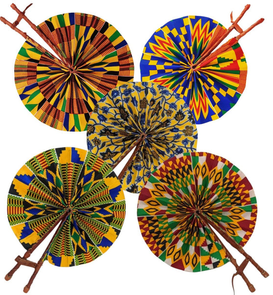 African Print Fans / Decor Fans / Ankara Fans- Pack of 5 – TheMaasaiShop